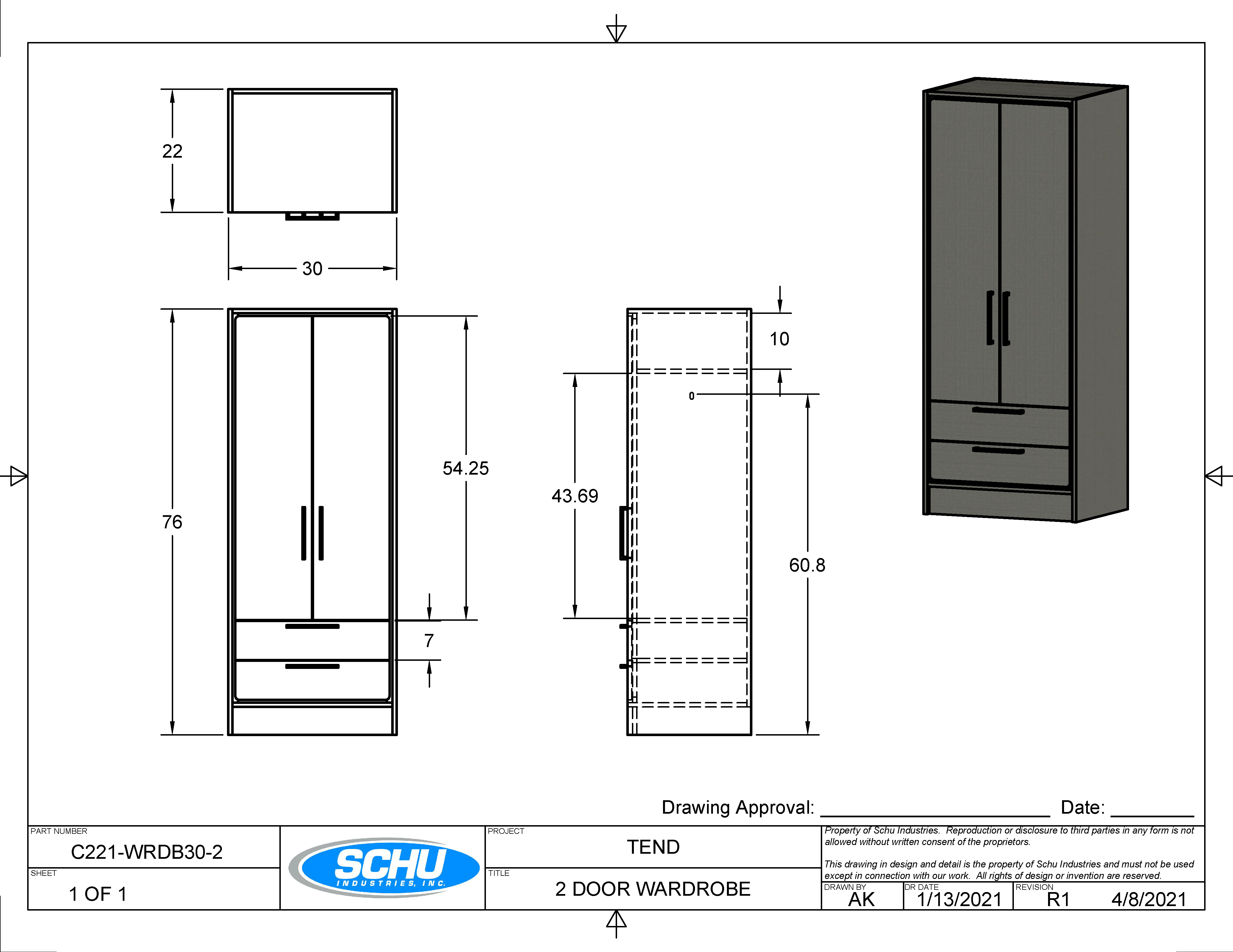 Two Drawer, Two Door - WoodgeniX