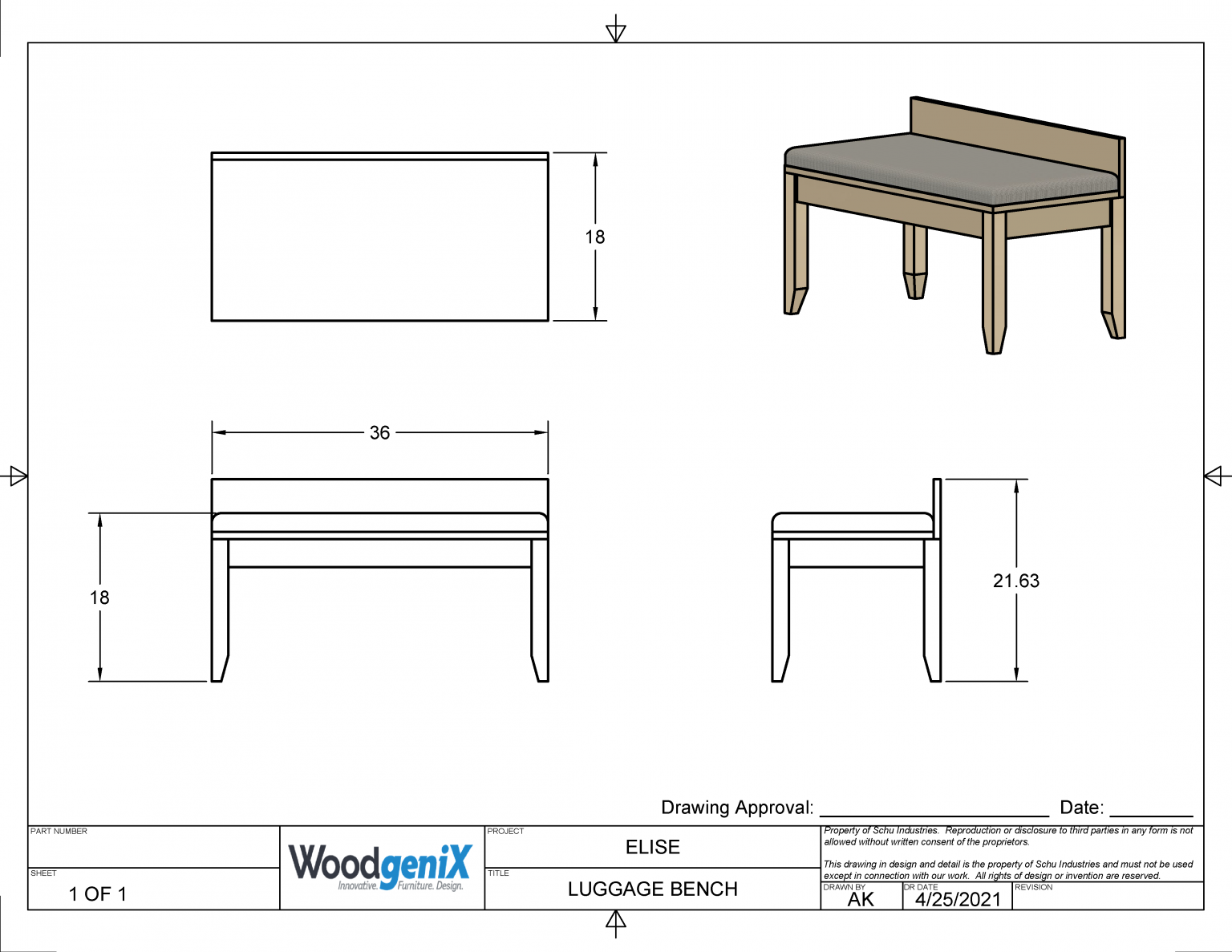 Luggage Bench - WoodgeniX
